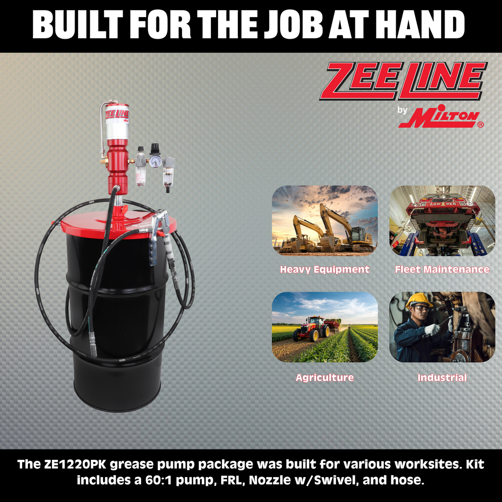 ZE1220PK-Air operated 60:1 grease system for 25-50lb pail with max ...