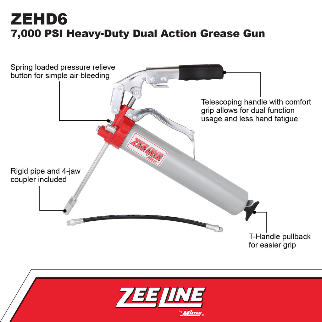ZEHD6 - Premium Grease Gun with Steel Extension