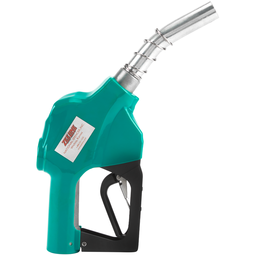 ZE1543 - 1" aluminum automatic shutoff fuel nozzle with curved spout ...